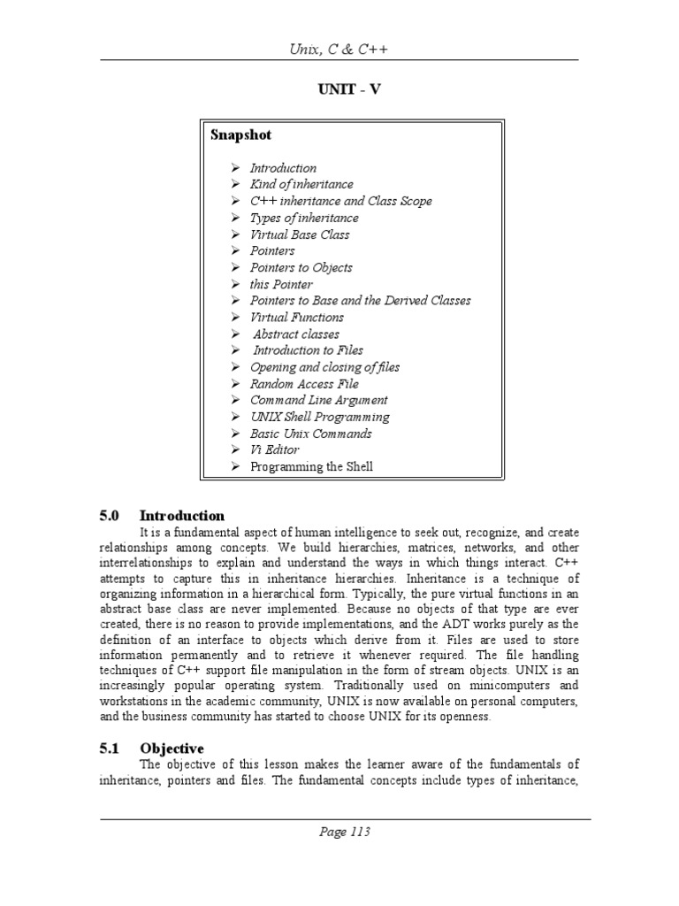 Unit V Pdf Inheritance Object Oriented Programming Class Computer Programming