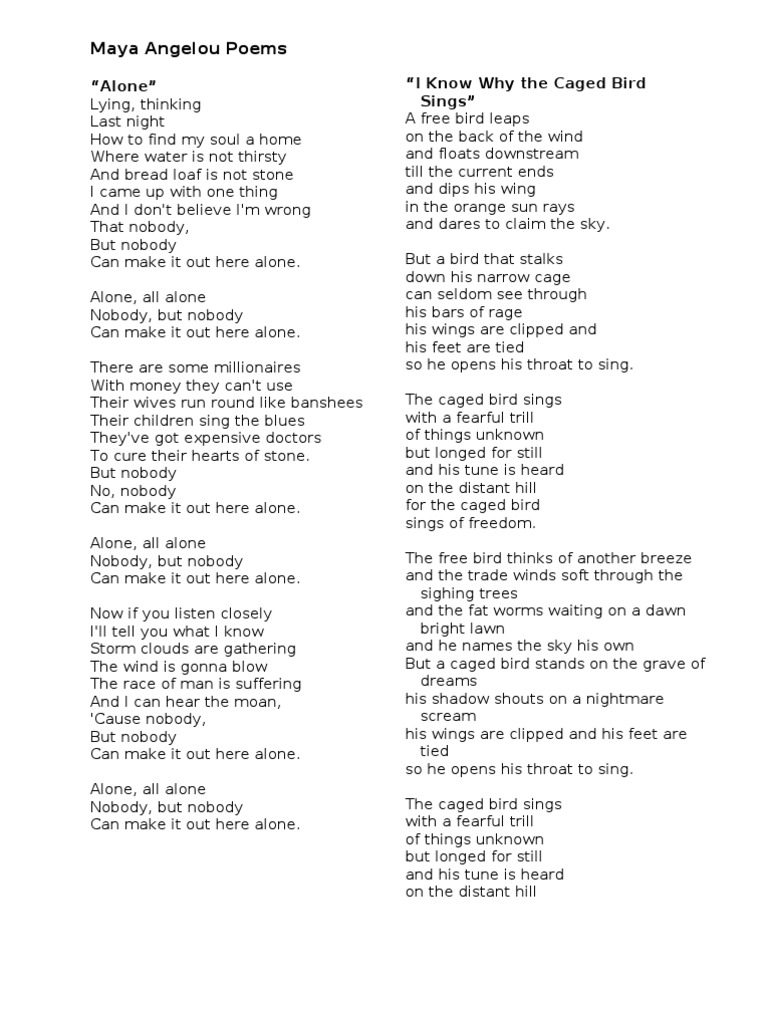 Maya Angelou Poems About Life