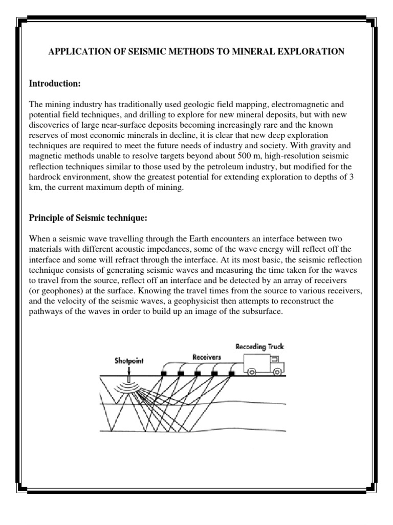 Seismic Methods To Mineral Exploration | PDF | Reflection Seismology | Reflection (Physics)