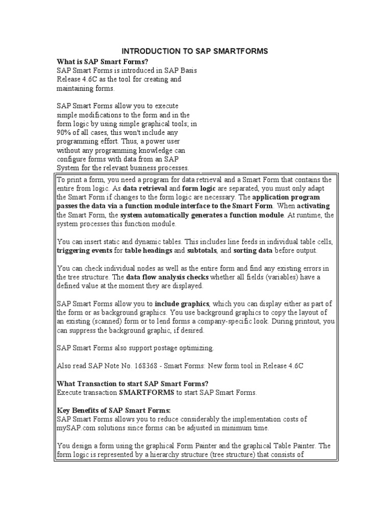 Introduction To SAP SmartForms | PDF | Barcode | Page Layout