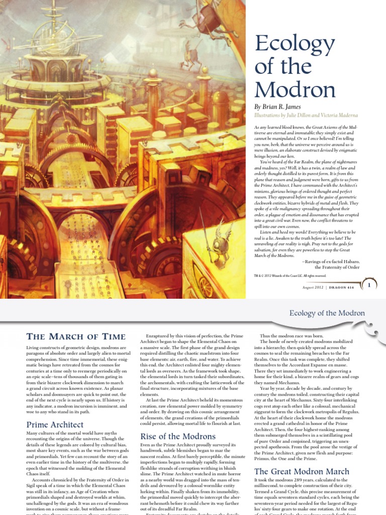 Planescape 4e - Ecology of The Modron | PDF | Senses | Nature