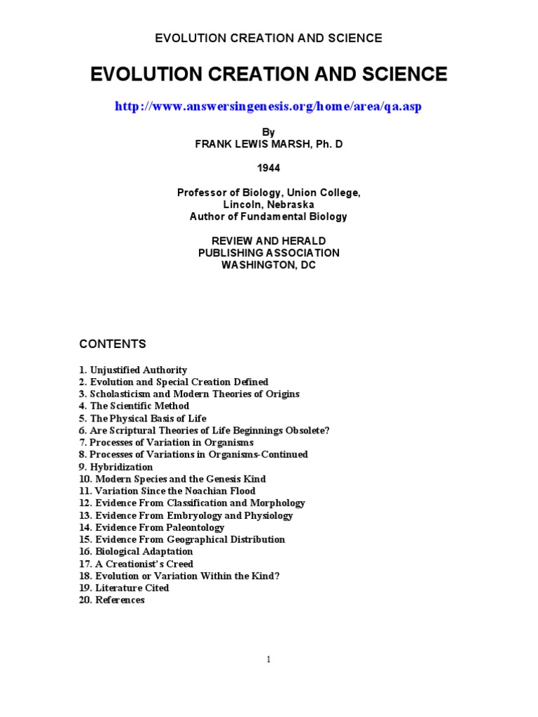 Evolution Creation and Science PDF | PDF | Creationism | Evolution