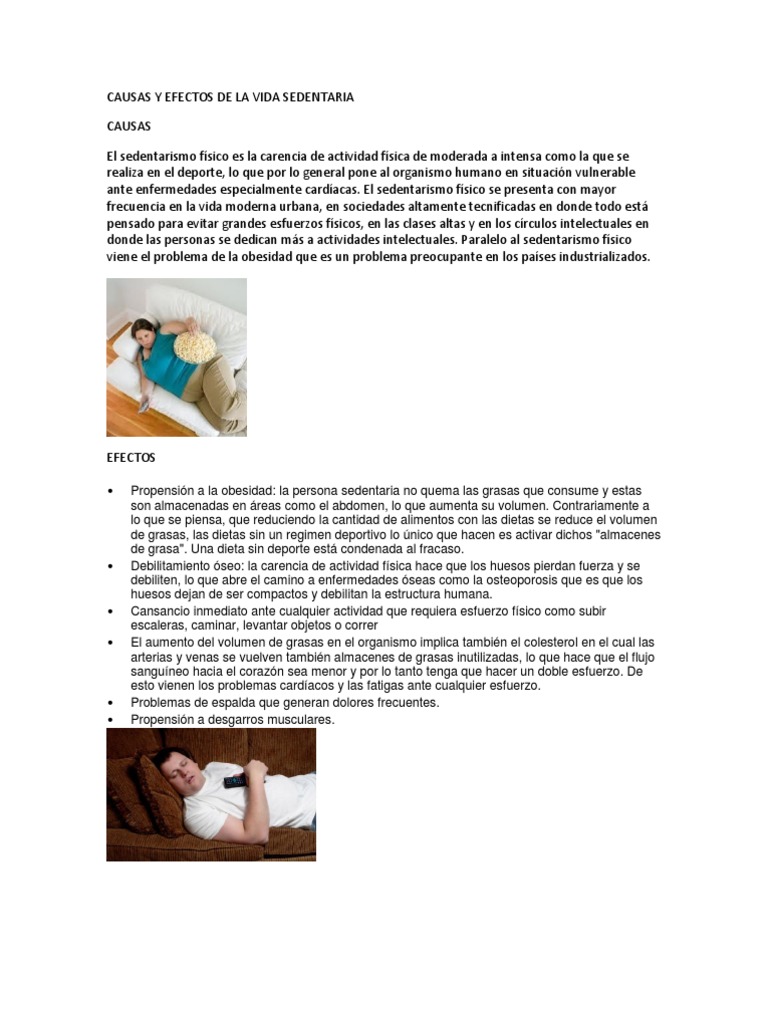 Causas y Efectos de La Vida Sedentaria