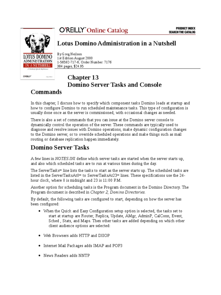 Lotus Domino Administration in A Nutshell | PDF | Ibm Notes | Command ...