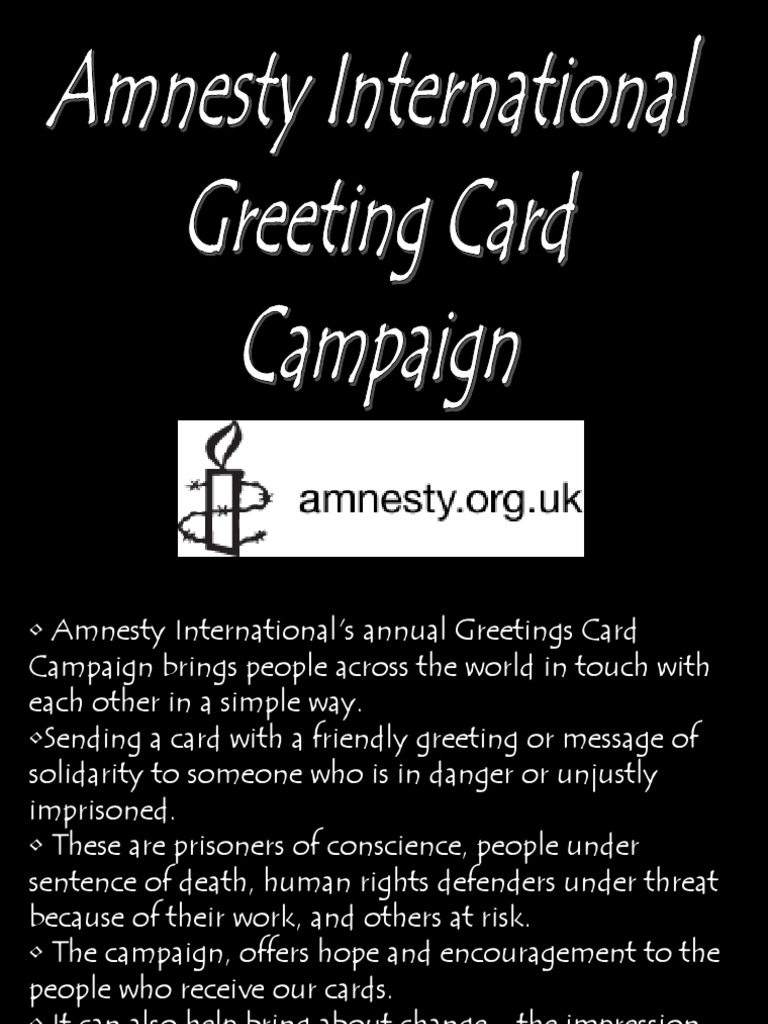 Amnesty International Greeting Card Campaign | PDF | Amnesty ...