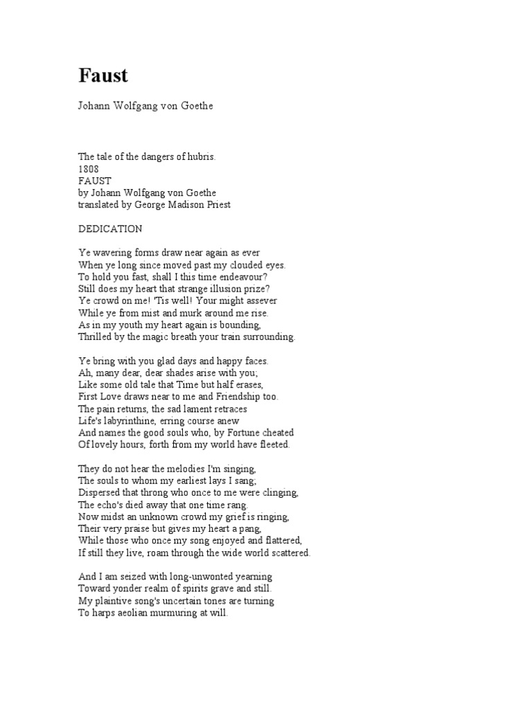 Johann Wolfgang Von Goethe - Faust | PDF
