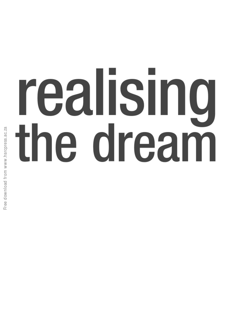 Realising The Dream, Crain Soudien | PDF | Race (Human Categorization ...