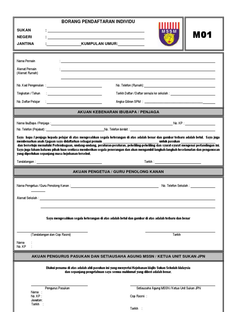 Borang M01 | PDF