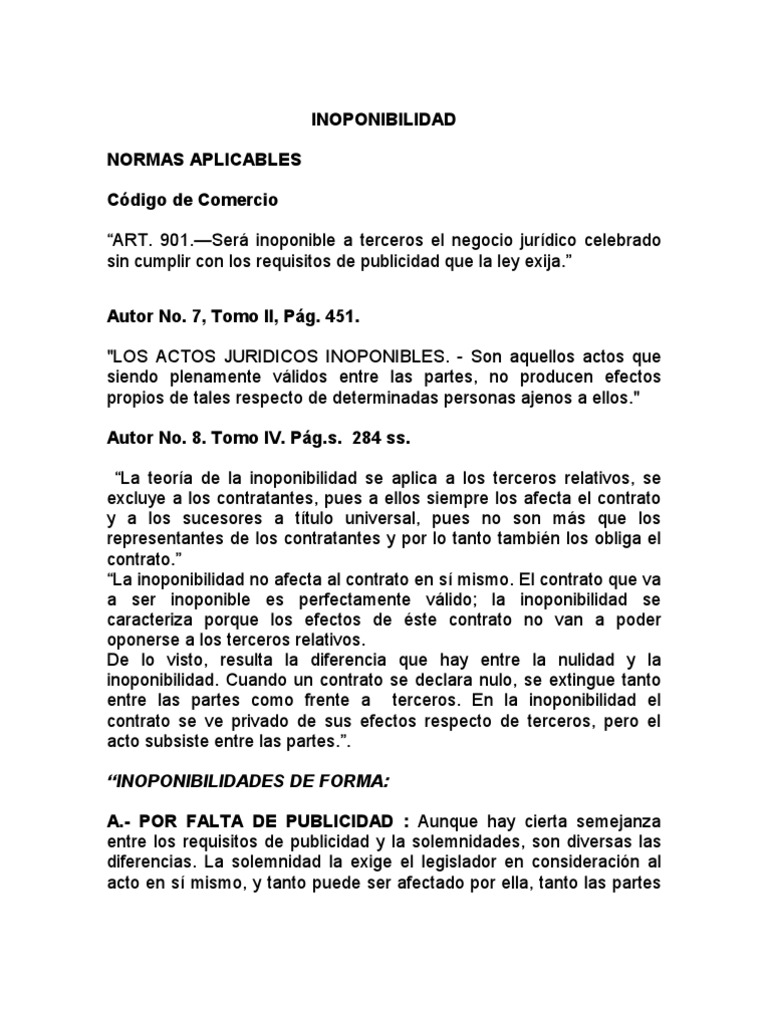 INOPONIBILIDAD | PDF | Nulo (ley) | Justicia