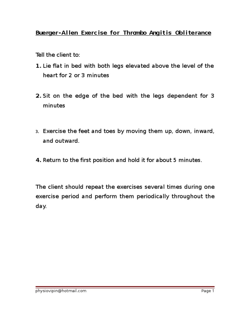 Buerger Allen Exercise | PDF | Sports