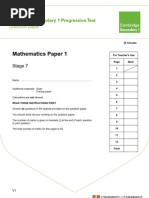 Mathematics Stage 7 Sample Paper 1 | PDF | Length | Area
