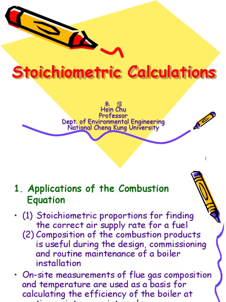 Stoichiometric Combustion Calculations | PDF | Combustion | Stoichiometry