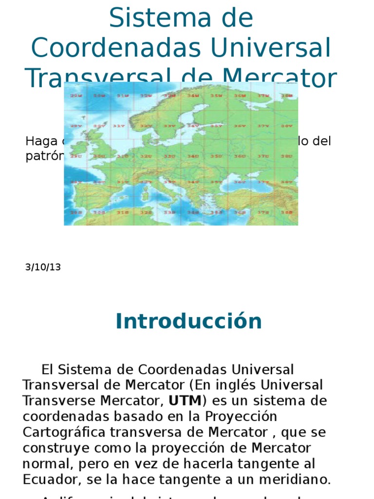Coordenadas UTM | Geodesia | Notación Matemática