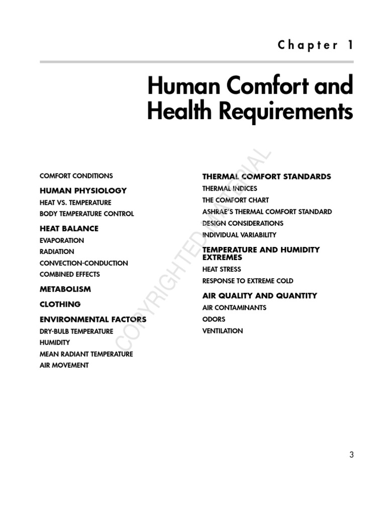 Human Comfort and Health Requirements | PDF | Heat | Heat Transfer