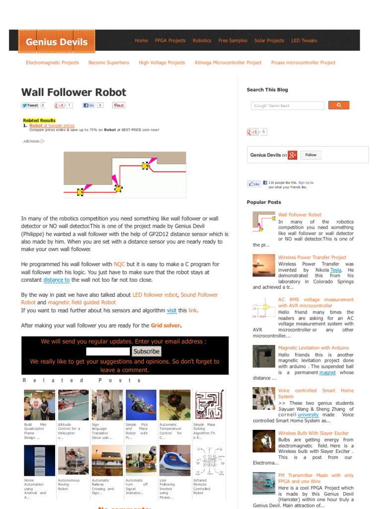 Wall Following Robot Basic Concept For DIY | PDF | Robot | Robotics