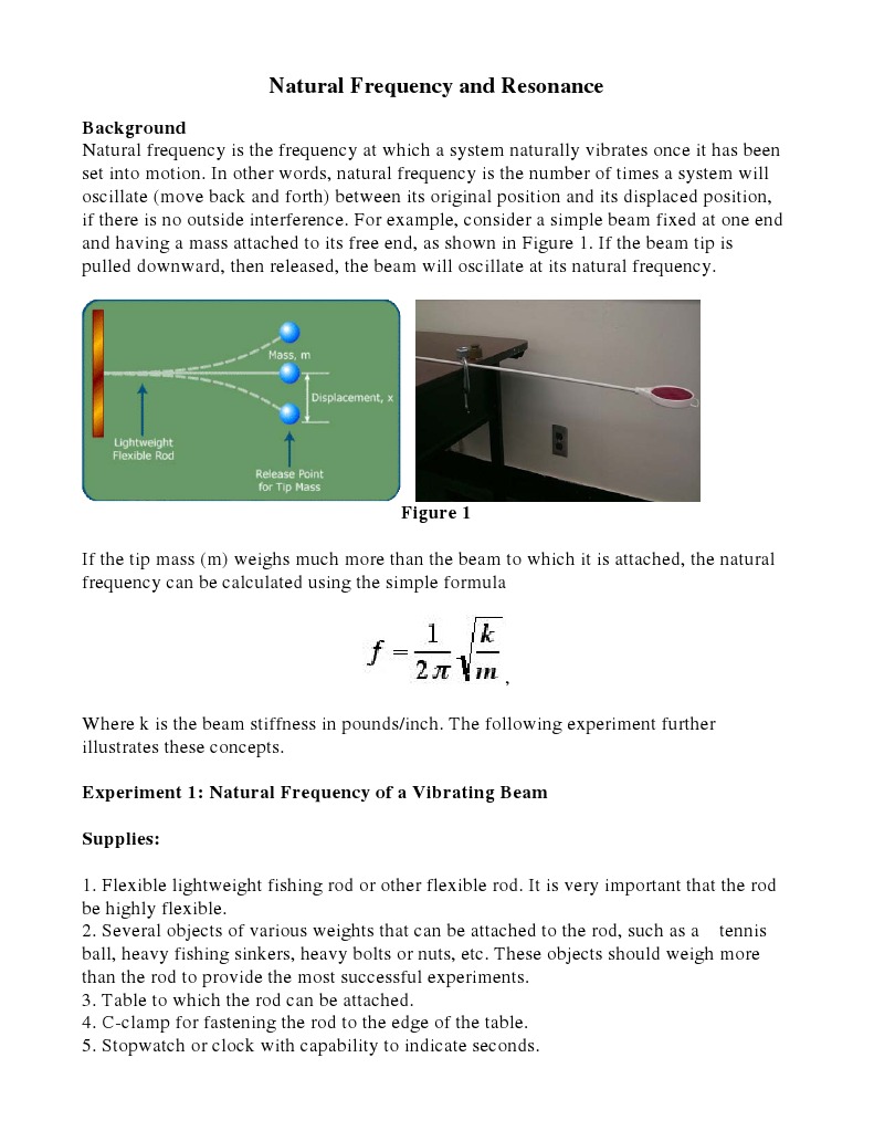 Natural Frequency | PDF | Resonance | Mass