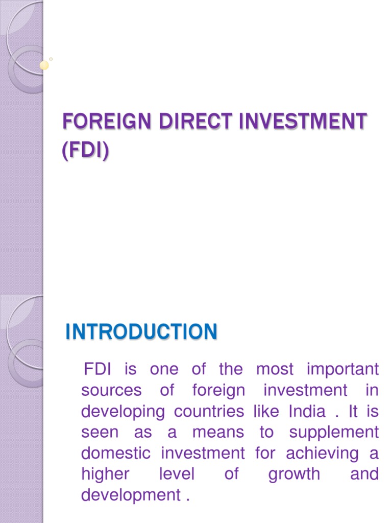 Foreign Direct Investment (F | PDF | Foreign Direct Investment | Investor