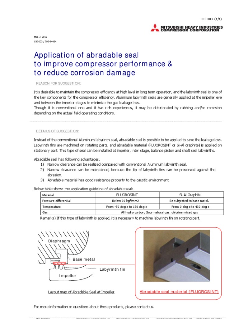 Laby Seal-Abbradable Type | PDF | Gas Compressor | Labyrinth