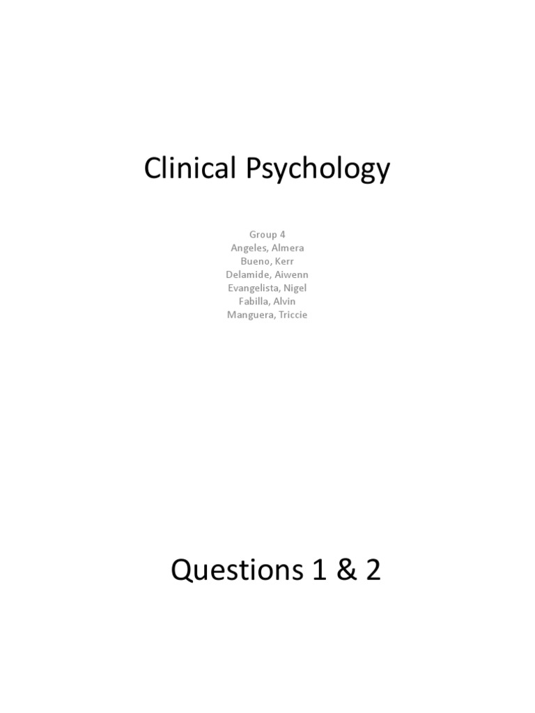 Quiz 2 Clinical Psychology Final | PDF | Wechsler Adult Intelligence ...