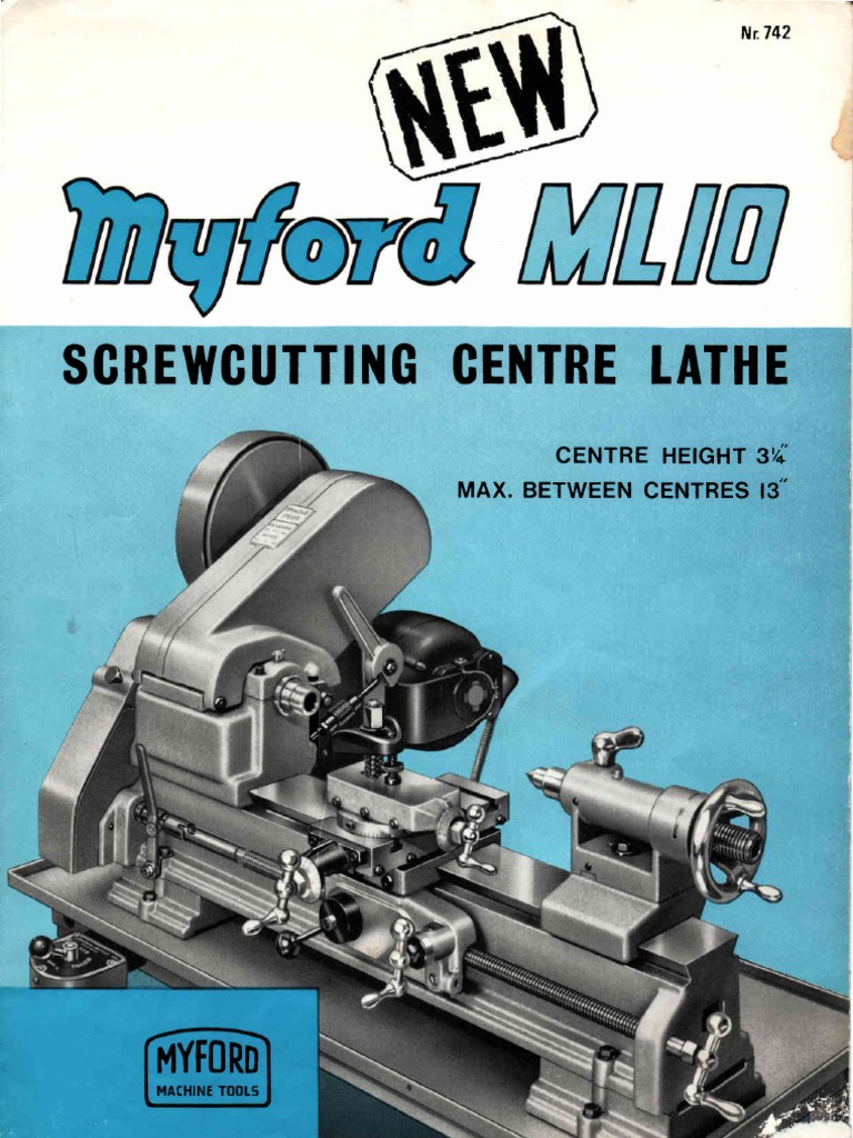 742 ML10 Screwcutting Lathe | PDF | Machining | Manufactured Goods