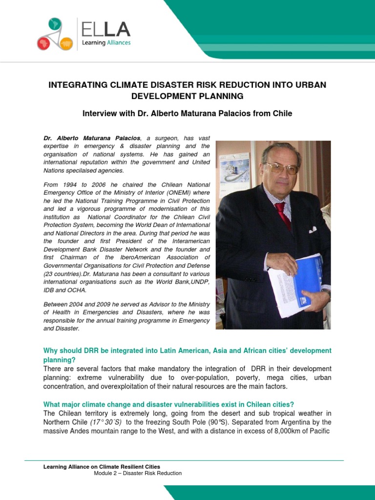 Interview With DR Alberto Maturana | PDF | Disaster Risk Reduction | Chile