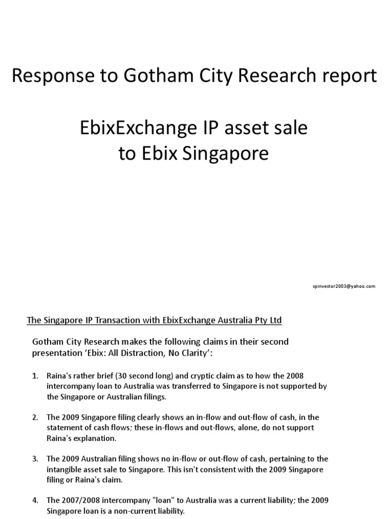 Understanding Ebix IP Asset Transfer | PDF | Cash Flow Statement ...
