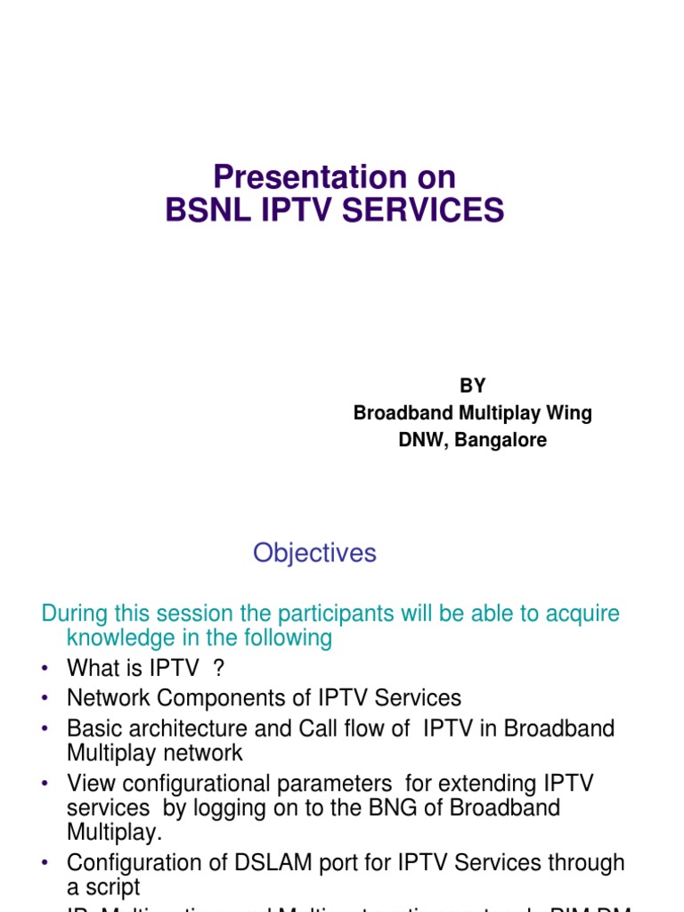 IPTV Presentation | PDF | Networking Standards | Telecommunications Standards