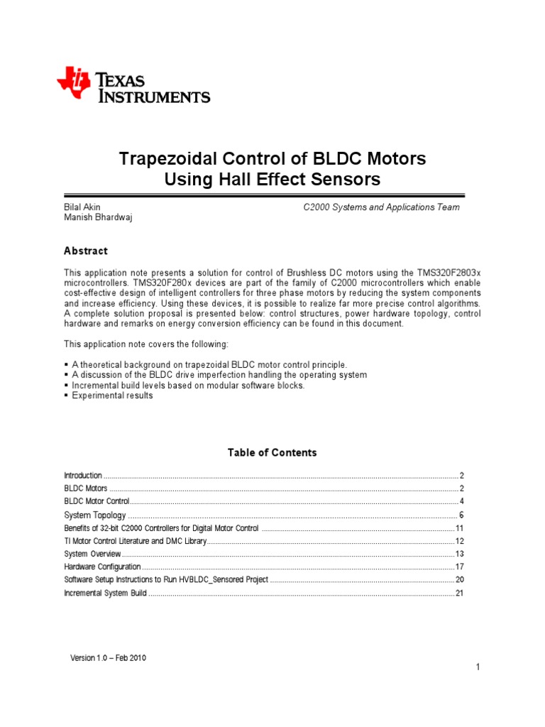 Trapezoidal BLDC Motor Control Guide | PDF