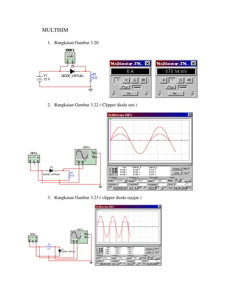 Multisim Akhir Dioda | PDF | Science & Mathematics | Technology & Engineering