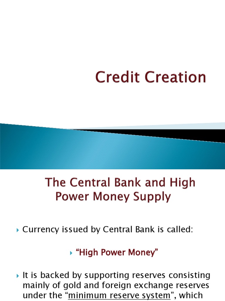 Credit Creation Economics For Mba | PDF | Deposit Account | Reserve ...