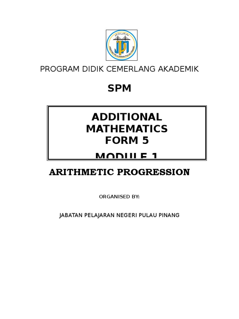 Addition Mathematic Form 5 Progression Module 1 | PDF | Summation ...