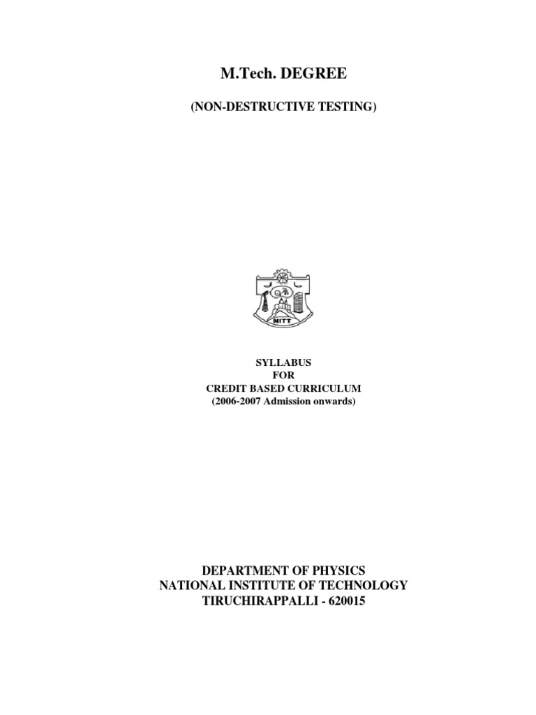 M Tech in NDT | PDF | Radiography | Fracture