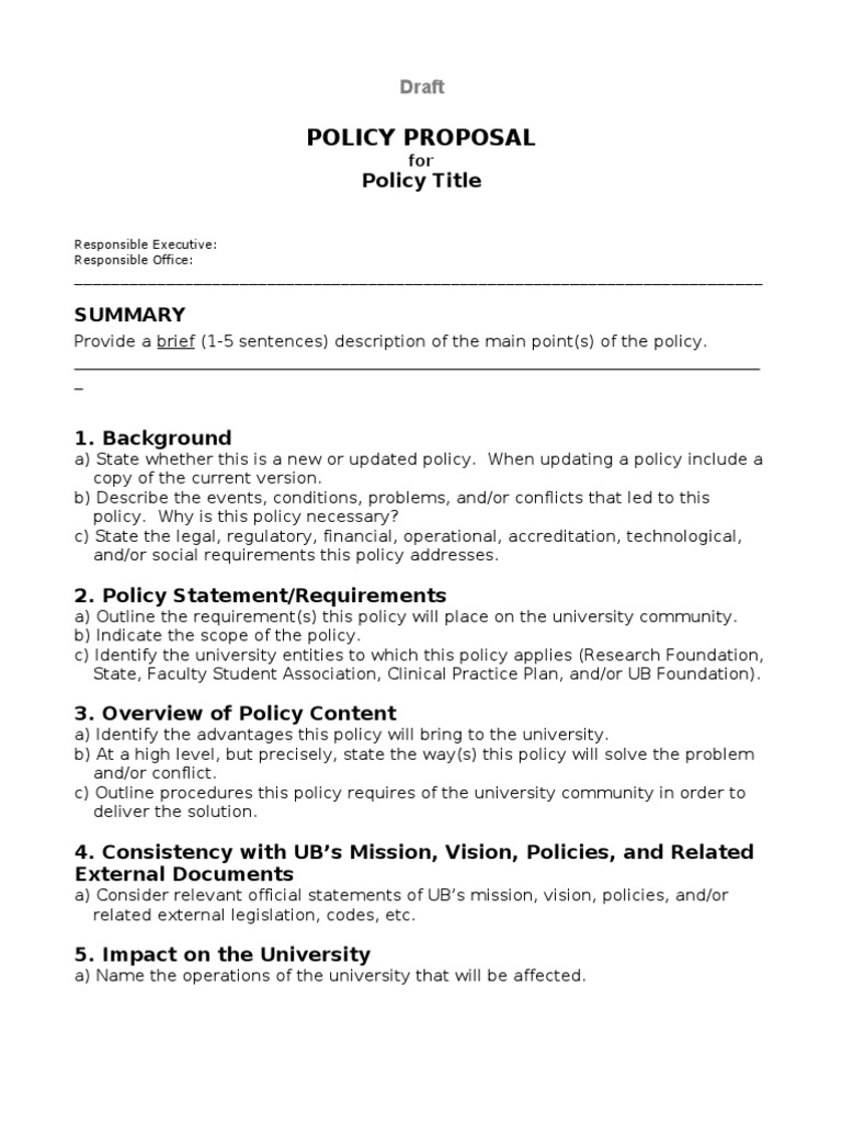 Policy Proposal Template