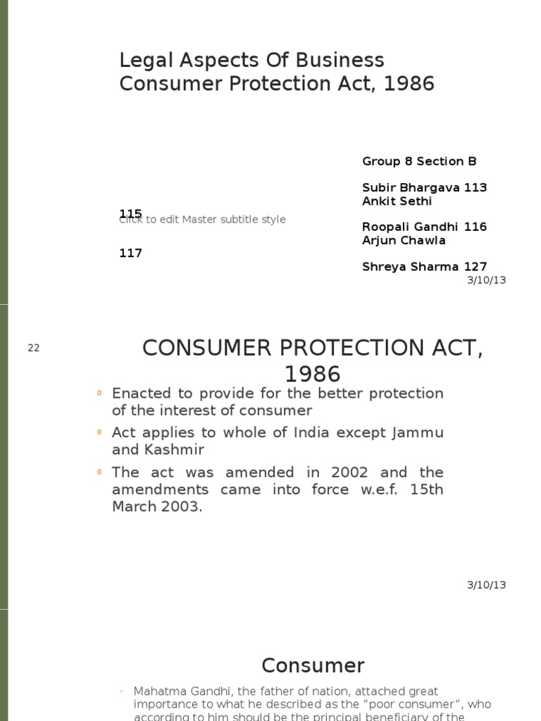Consumer Protection Act | PDF | Complaint | Vexatious Litigation