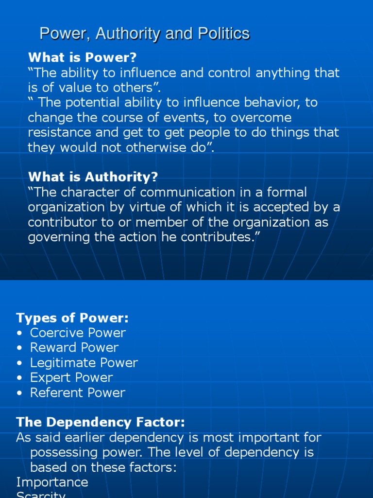 Power and Authority in Political Science | PDF | Power (Social And ...