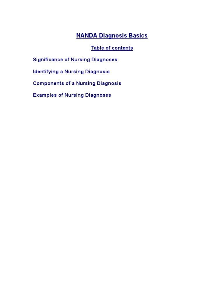 NANDA Definition | PDF | Medical Diagnosis | Nursing