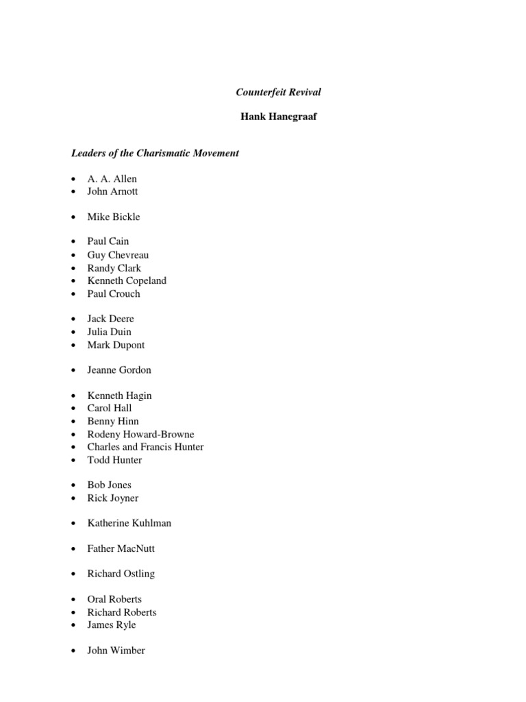 Charismatics Counterfeit Revival | PDF | Faith Healing | Prophecy