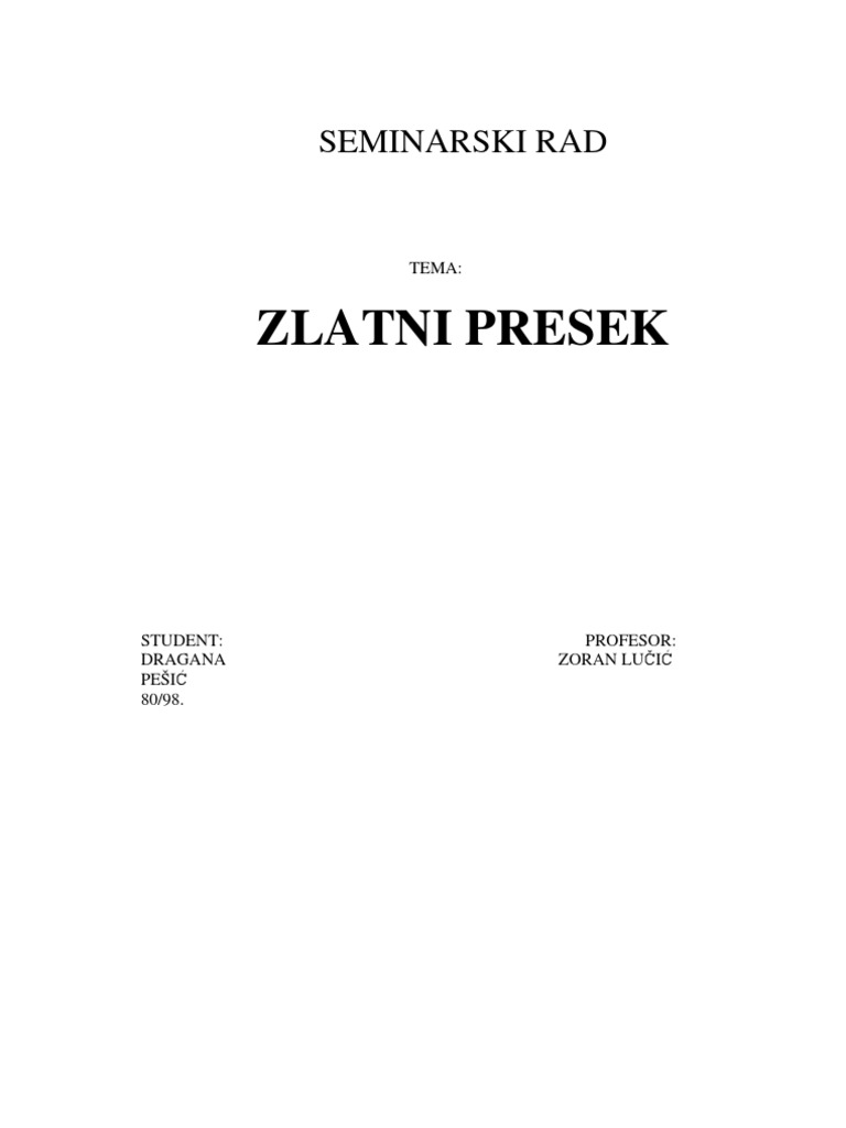 View PDF (Zlatni Presek) | PDF