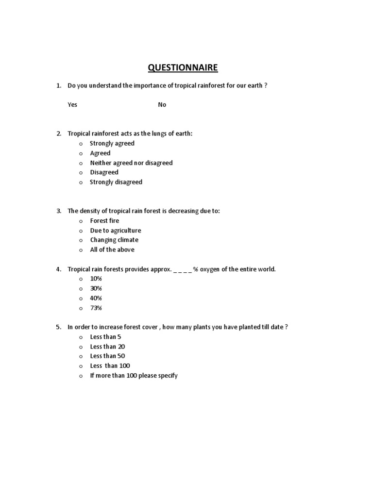 Em Questionnaire... | PDF | Science & Mathematics
