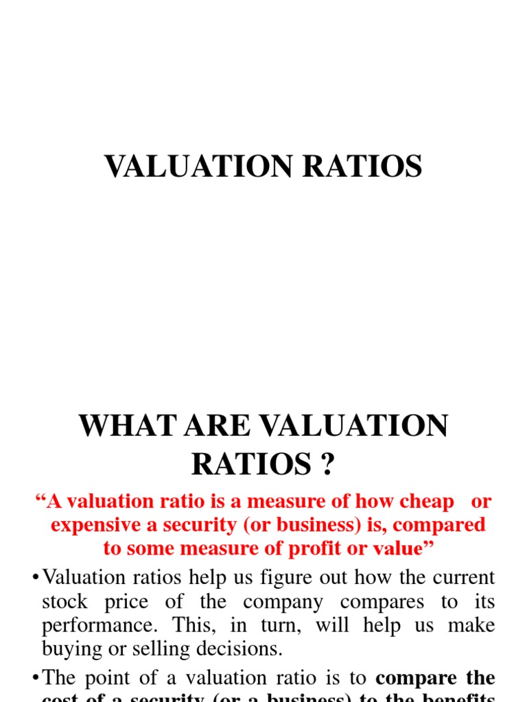 Valuation Ratios | PDF | Peg Ratio | Valuation (Finance)