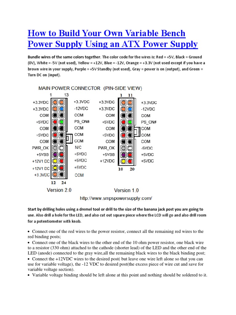 How To Build Your Own Variable Bench Power Supply Using An ATX Power ...