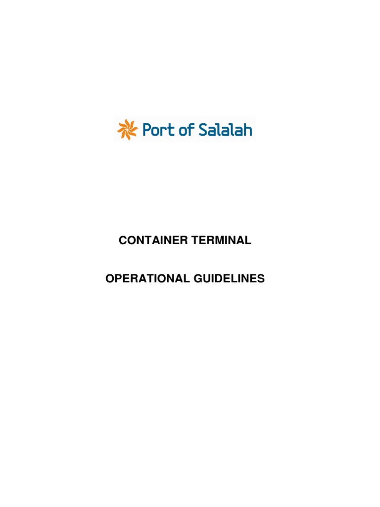Container Terminal Operational Guidelines | PDF | Containerization | Cargo