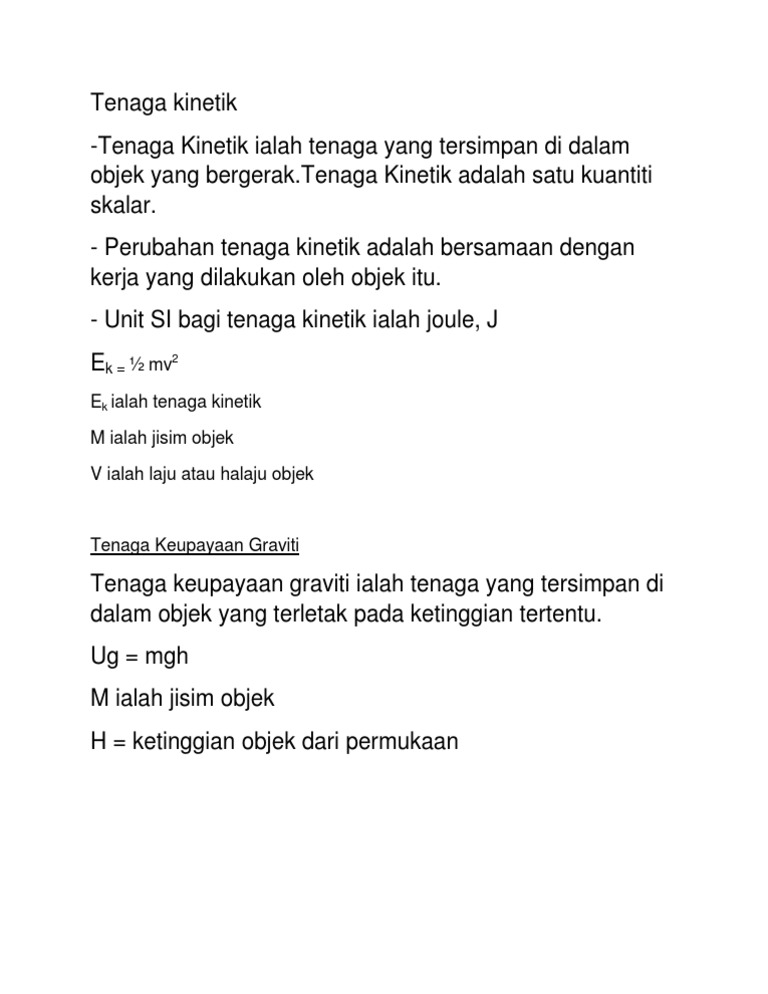 Tenaga Kinetik | PDF