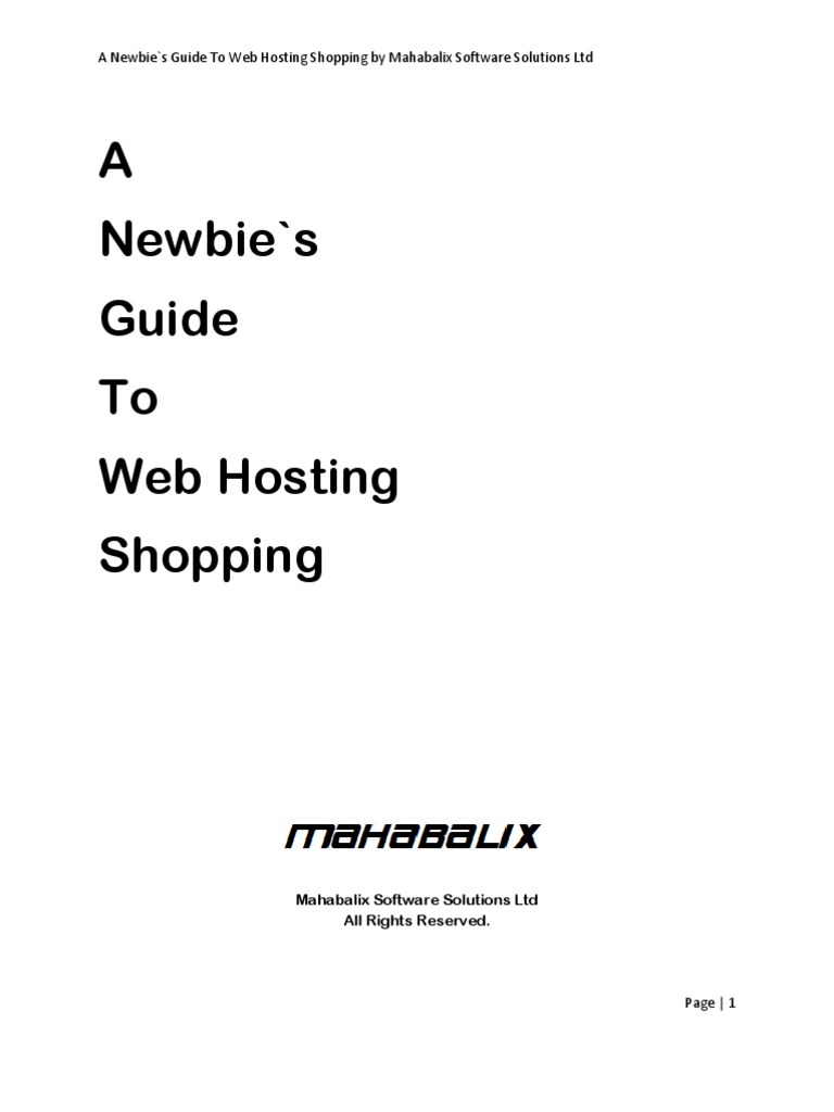 A Newbies Guide To Web Hosting Shopping | PDF | File Transfer Protocol | Email