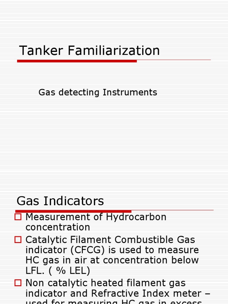 Tanker Familiarisation - Gas Detecting Instruments - 2006 | PDF | Gases ...
