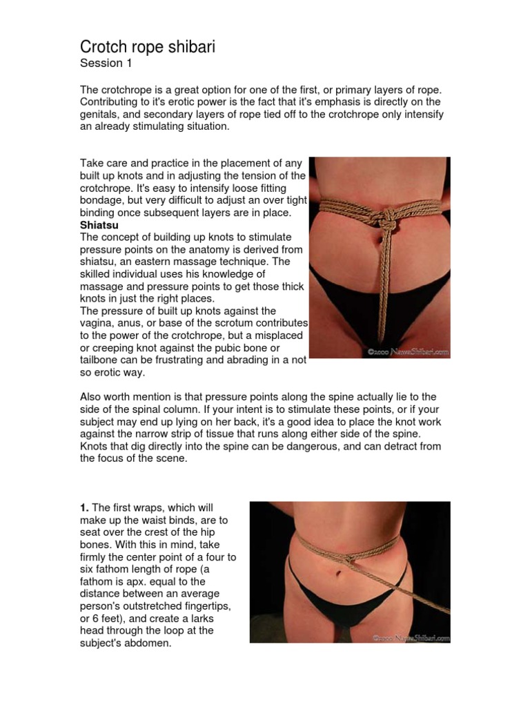 Crotch Rope Shibari Techniques Pdf Knot Rope