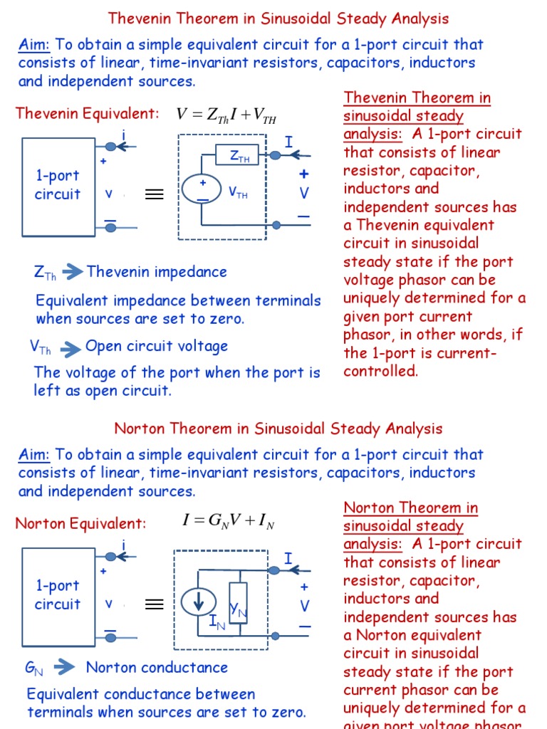 Thevenin and Norton Theorems | PDF | Electrical Impedance | Electrical Network