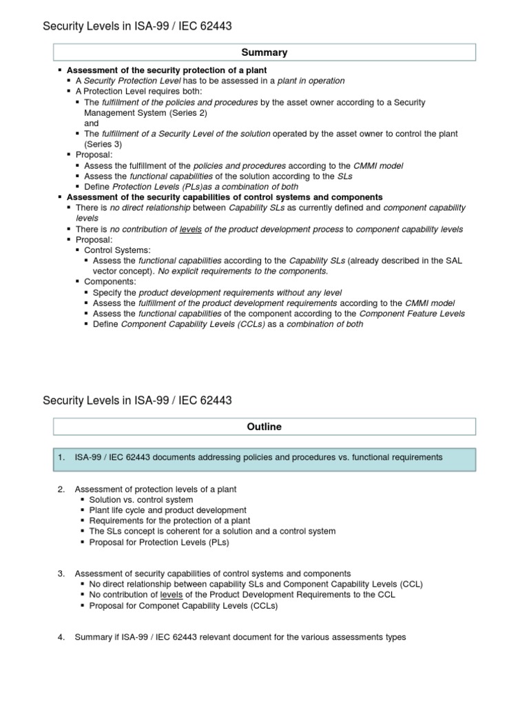 ISA 99 Security Levels Proposal | PDF | Authentication | User Interface