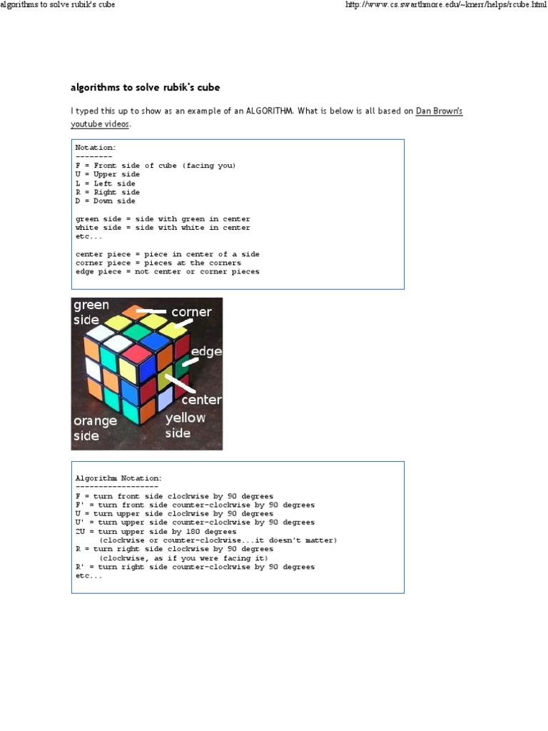 Rubik's Cube 3x3 Solving Algorithms | PDF | Teaching Mathematics | Leisure