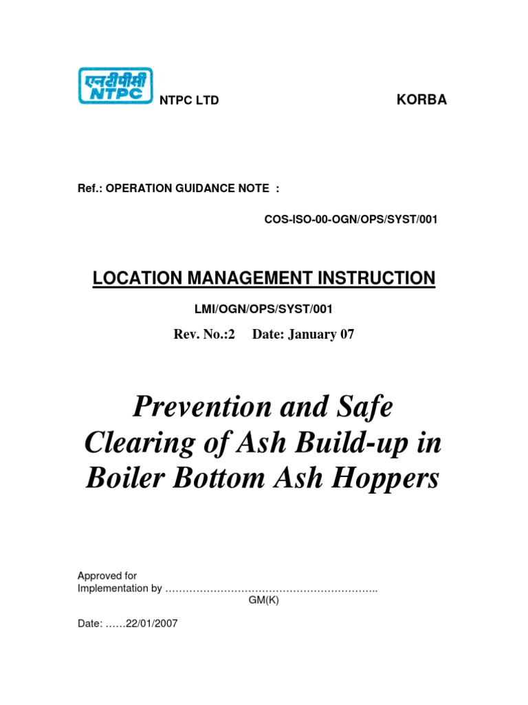 01.prevention and Safe Clearing of Ash Build-Up in Boiler Bottom Ash ...